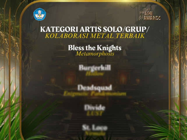 Single “Metamorphosis” Bawa Bless The Knights Raih Nominasi di AMI ...